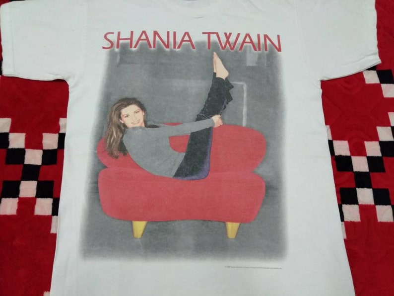 Vintage 90's Shania Twain Canadian Singer Songwriter White Medium T ...