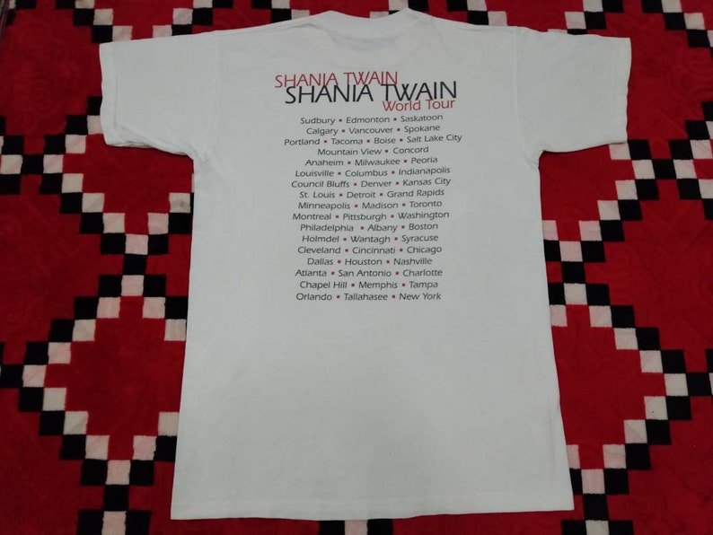 Vintage 90's Shania Twain Canadian Singer Songwriter White Medium T ...
