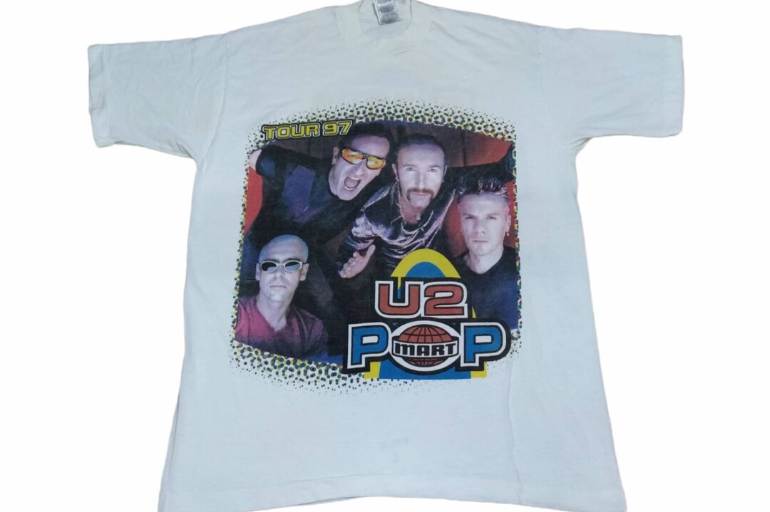 Vintage 90's U2 Irish Rock Band Alternative Indie White Large T Shirt ...
