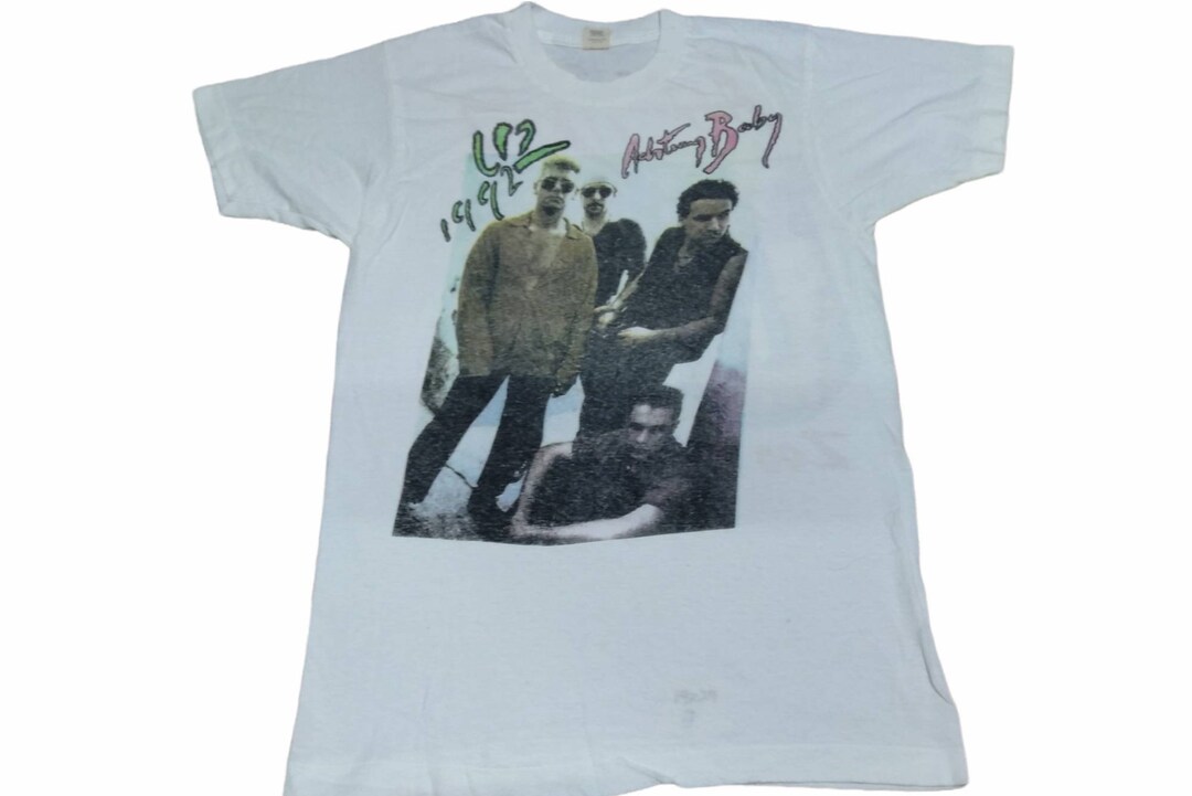 Vintage 90's U2 Irish Rock Band Alternative Indie White Large T Shirt ...
