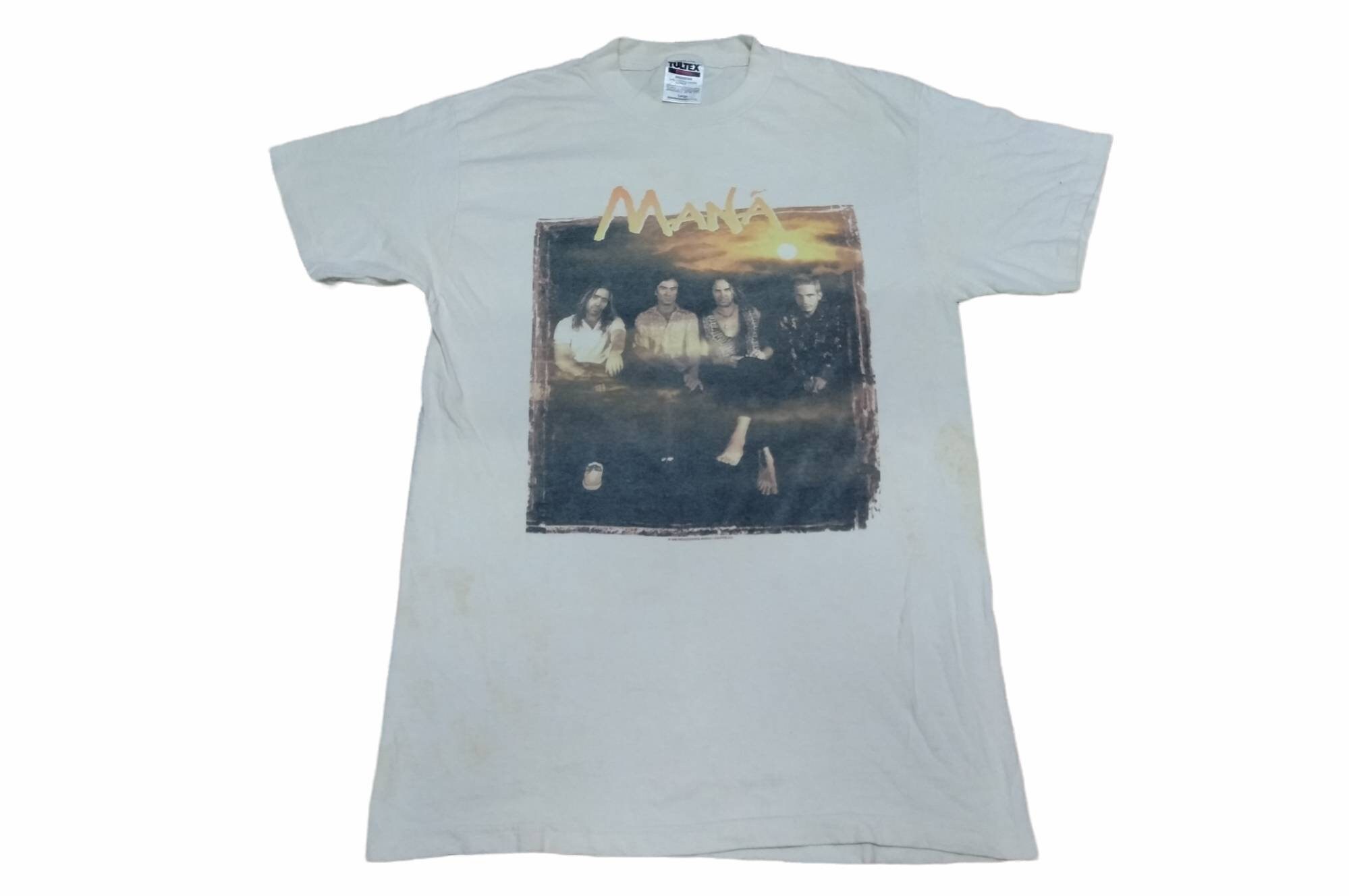 Vintage Mana Mexican Pop Band Yellow Large T Shirt Tees Mana Band ...