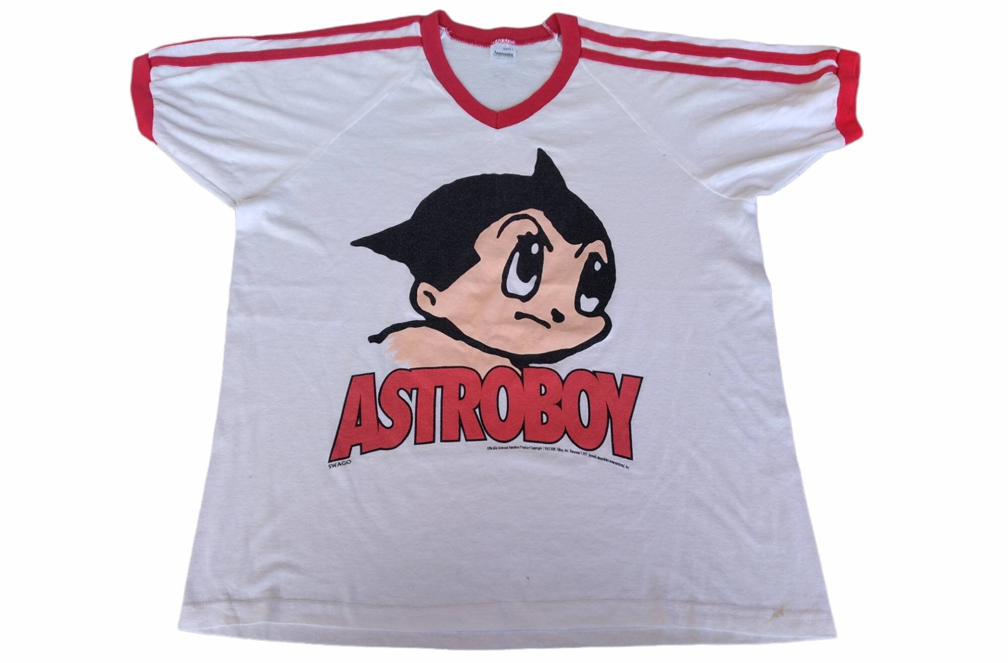 Vintage 90's Astro Boy White Large Tshirt Mighty Atom Japanese Manga ...