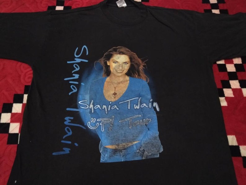 Vintage Shania Twain Canadian Singer Songwriter Black Xlarge T Shirt ...