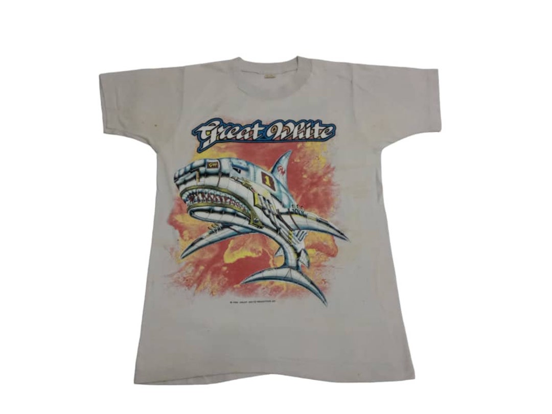 Vintage 80's Great White American Rock Band Small T Shirt Stick It Tour ...