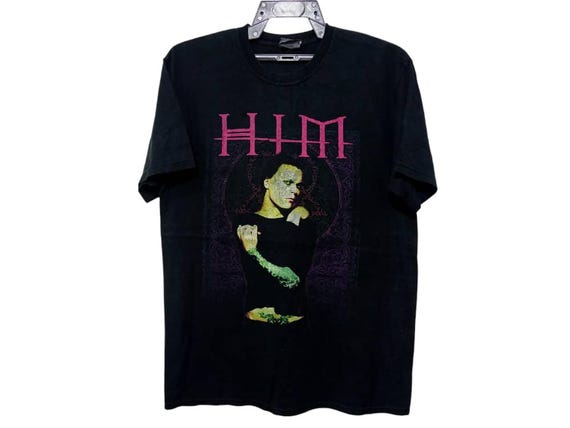 Vintage HIM Band Finnish Gothic Rock Black Medium T S… - Gem