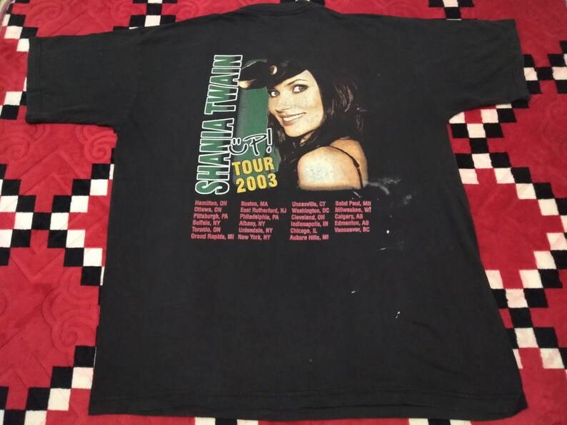 Vintage Shania Twain Canadian Singer Songwriter Black Xlarge T Shirt ...