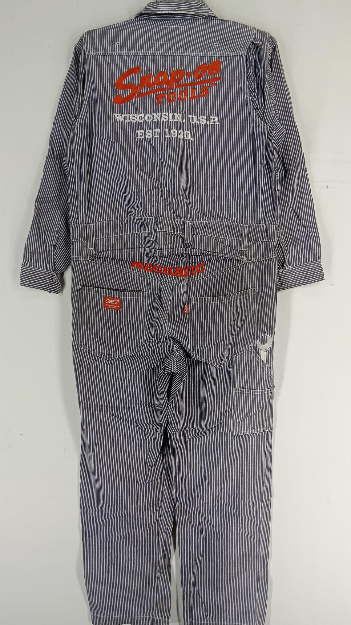 Vintage 90s Snap on Hickory Distressed Coveralls Large Racing Snap on ...