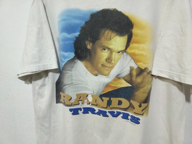 Vintage 90's Randy Travis American Country Singer White Xlarge T Shirt ...