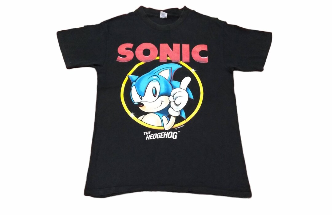 Vintage 90's Sonic the Hedgehog Black Medium T Shirt Movie Promo ...