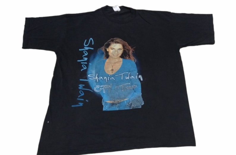 Vintage Shania Twain Canadian Singer Songwriter Black Xlarge T Shirt ...