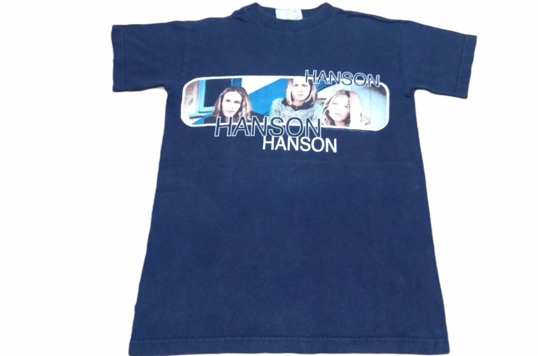 Vintage 90's Hanson American Pop Group Band Blue Small T Shirt Band ...