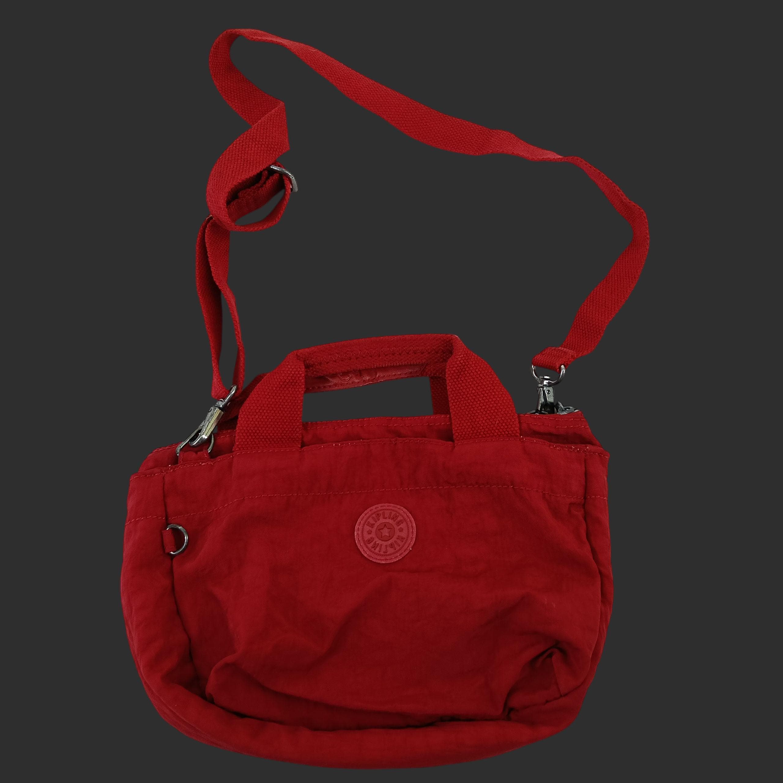 Vintage Kipling Red Classic Sling Bag Stylish Compact Lightweight for ...