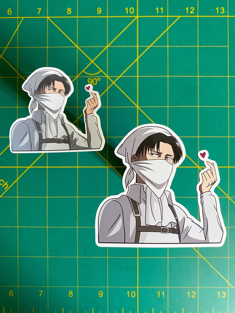 Levi Ackerman Attack on Titan Finger Heart Vinyl Sticker ODER | Etsy