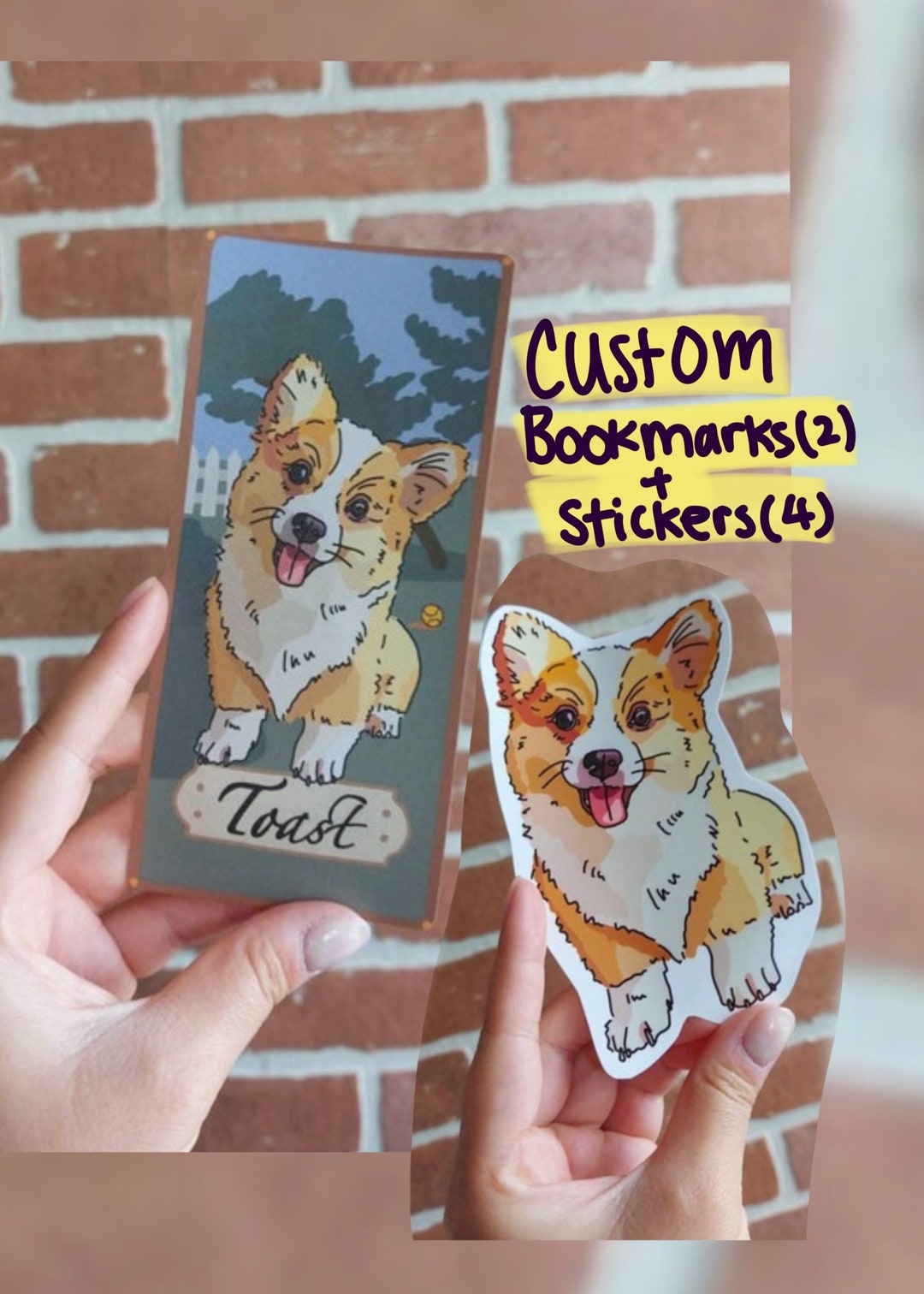 Custom Pet Bookmarks Sticker Package Dog Cat Pet Bookmarks Set of 2 and ...