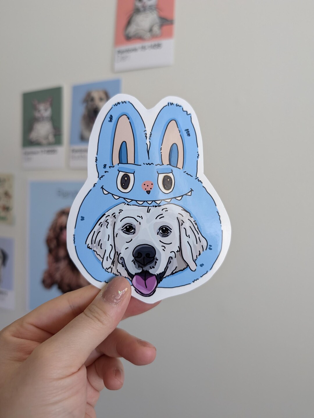 Labubu Custom Pet Stickers Set of 2| Labubu Vinyl Custom Waterproof ...
