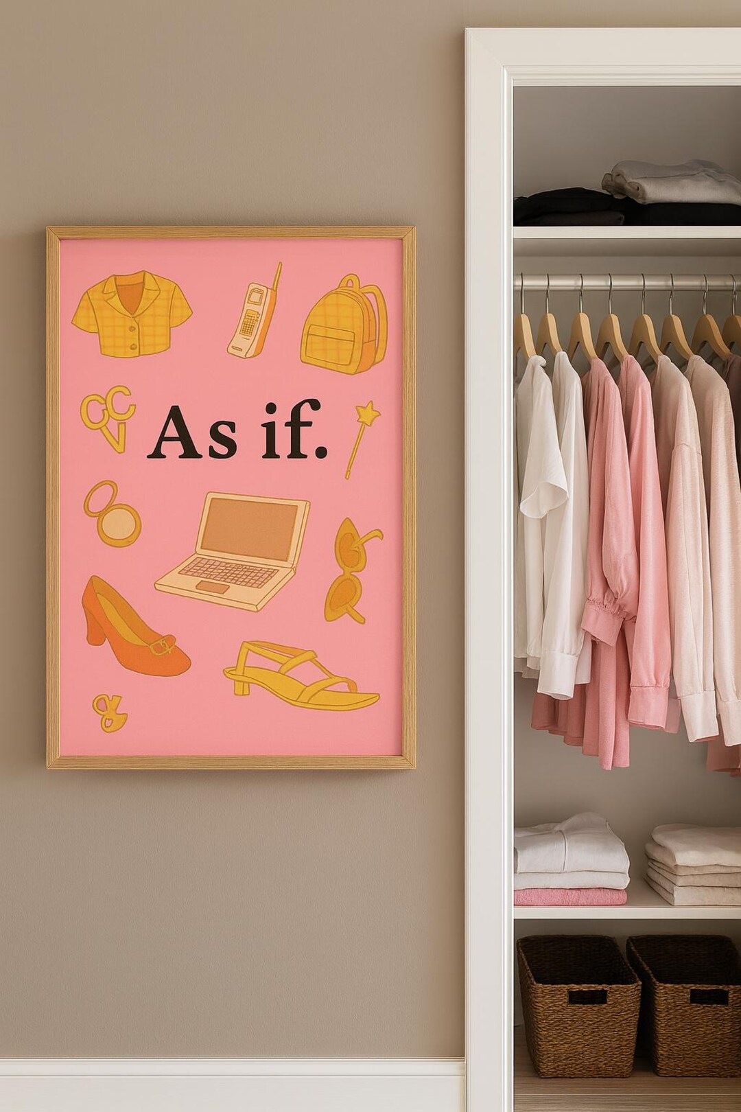Clueless Quote Wall Art – “as If” Printable 90s Movie Poster, Pink ...