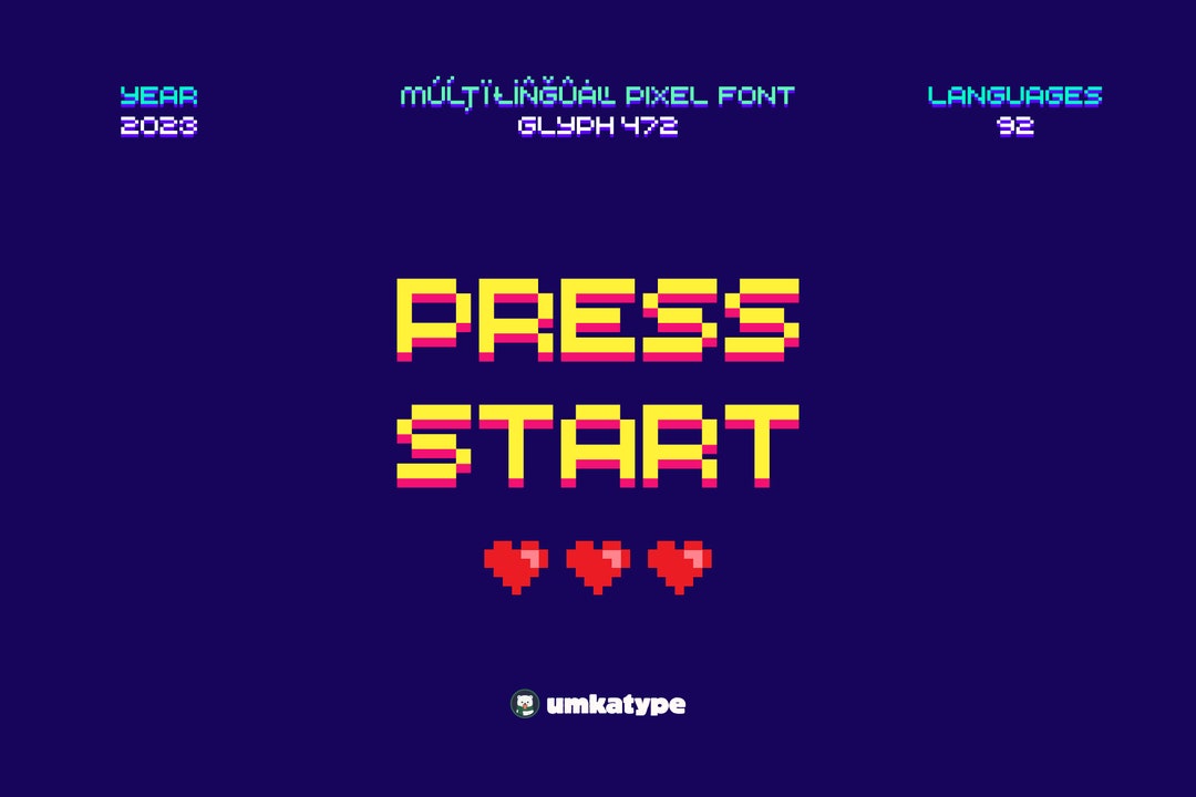 Pixel, Font, Type, Bitmap, Bit, Video Game, OTF, TTF, WOFF, 90s, 80s ...