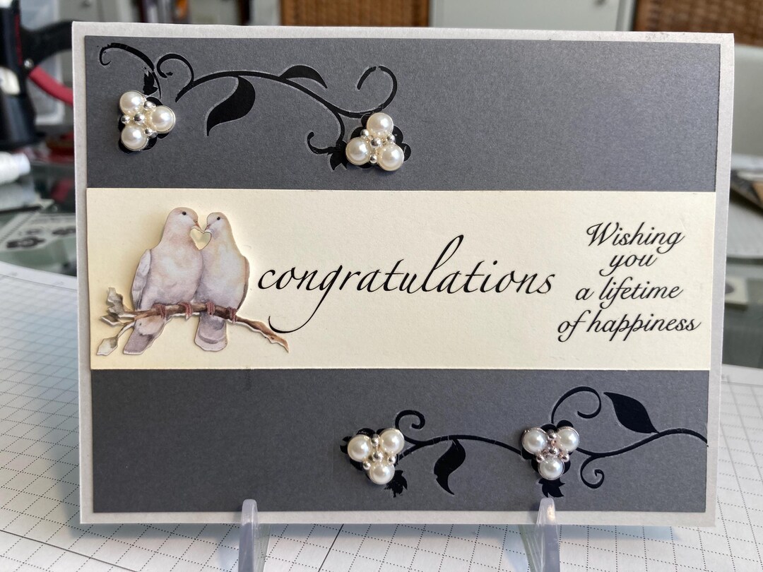 Love Birds Wedding Congratulations Card - Etsy