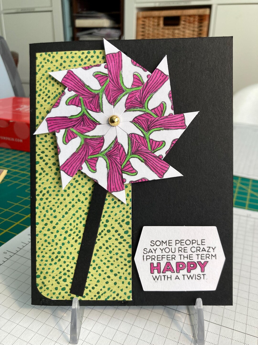 Happy With a Twist Pinwheel Card - Etsy