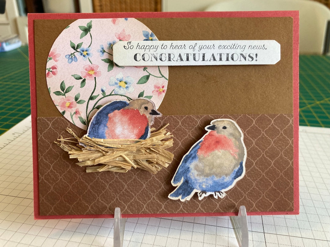 Nesting Birds Congratulations Card - Etsy