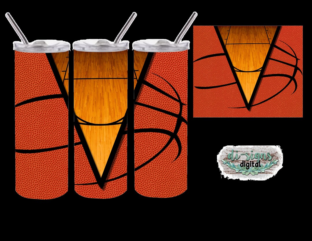 Basketball Court V Design for 20oz Sublimation Tumbler, Straight and ...