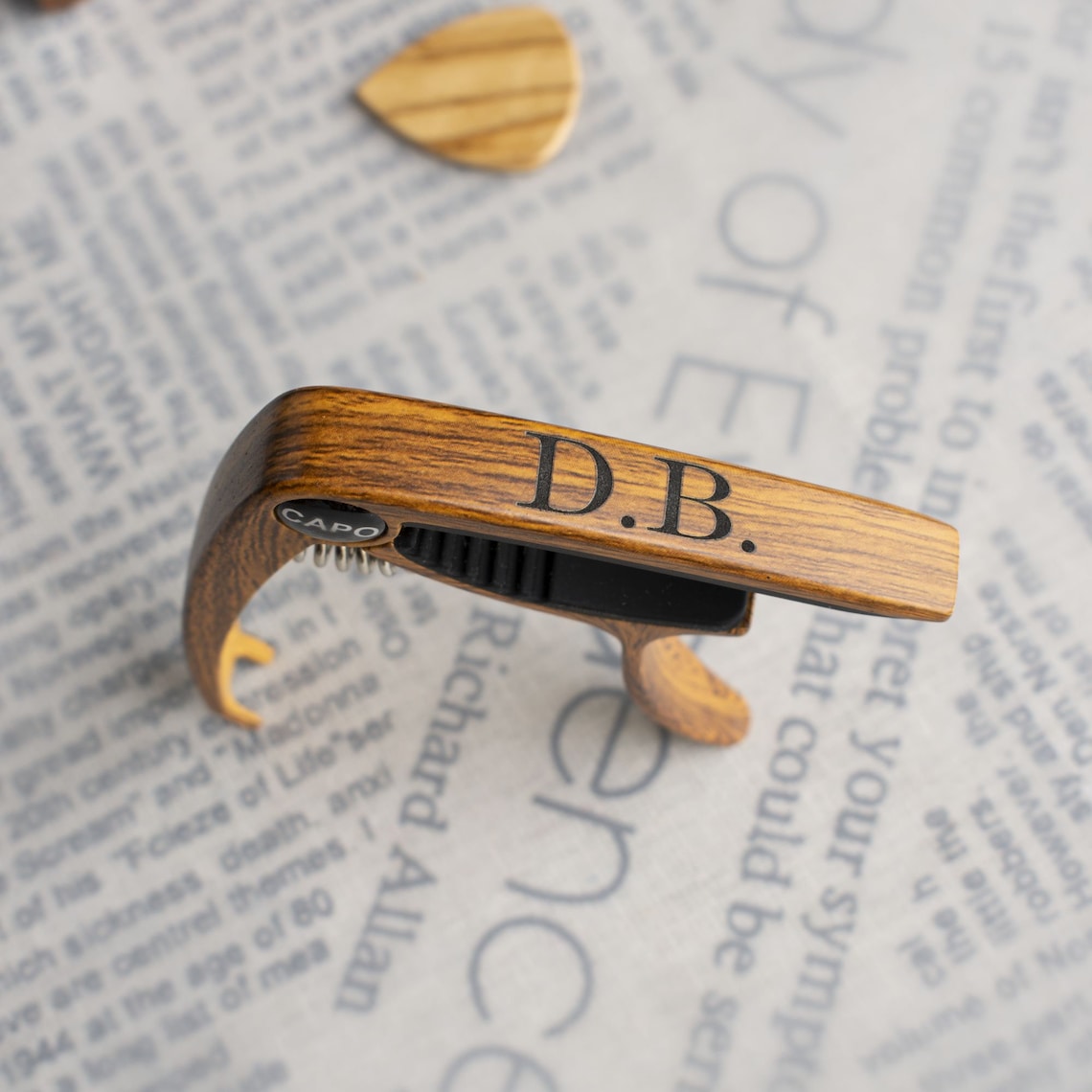 Personalized Metal Guitar Capo With Wood Grain Custom - Etsy
