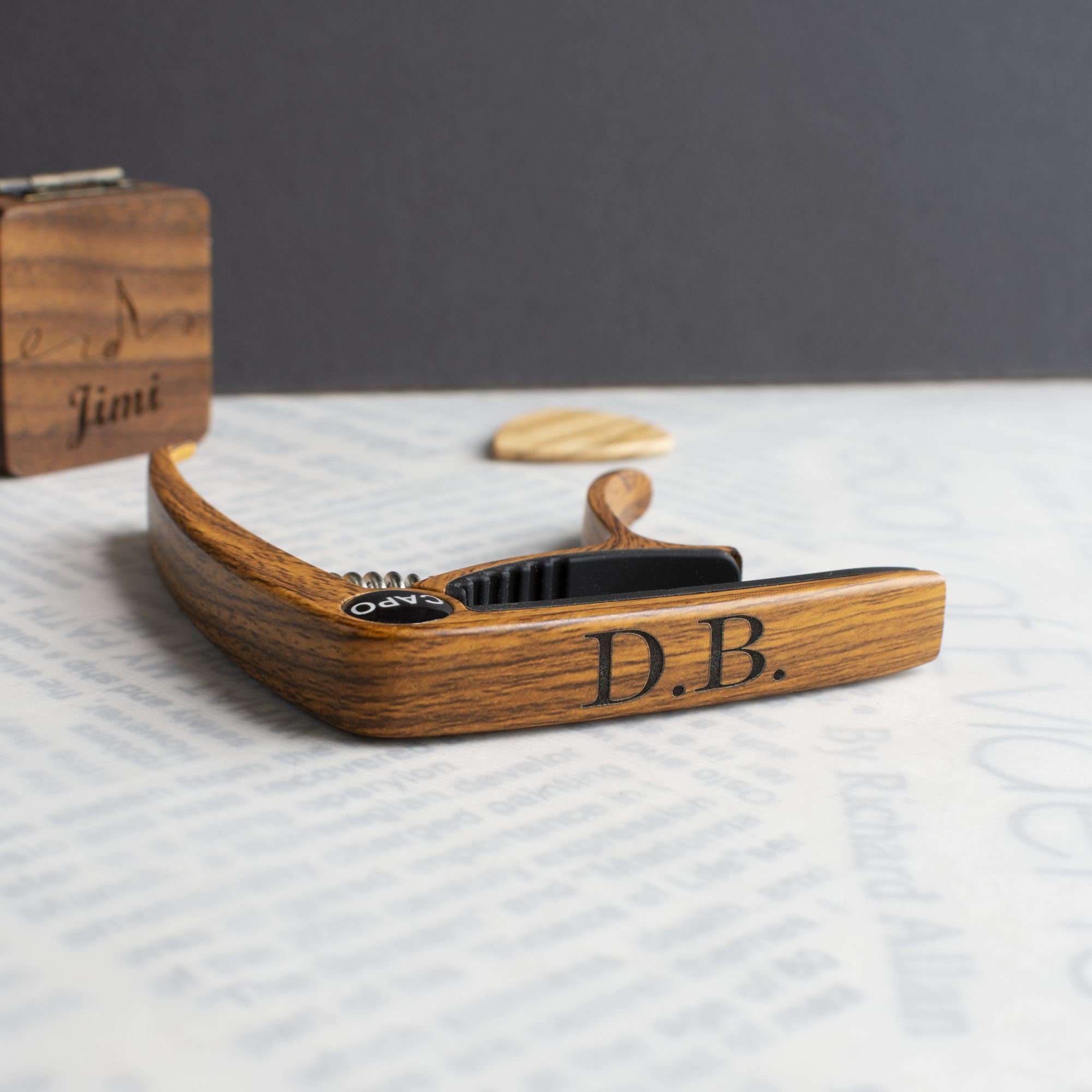 Personalized Metal Guitar Capo With Wood Grain Custom - Etsy