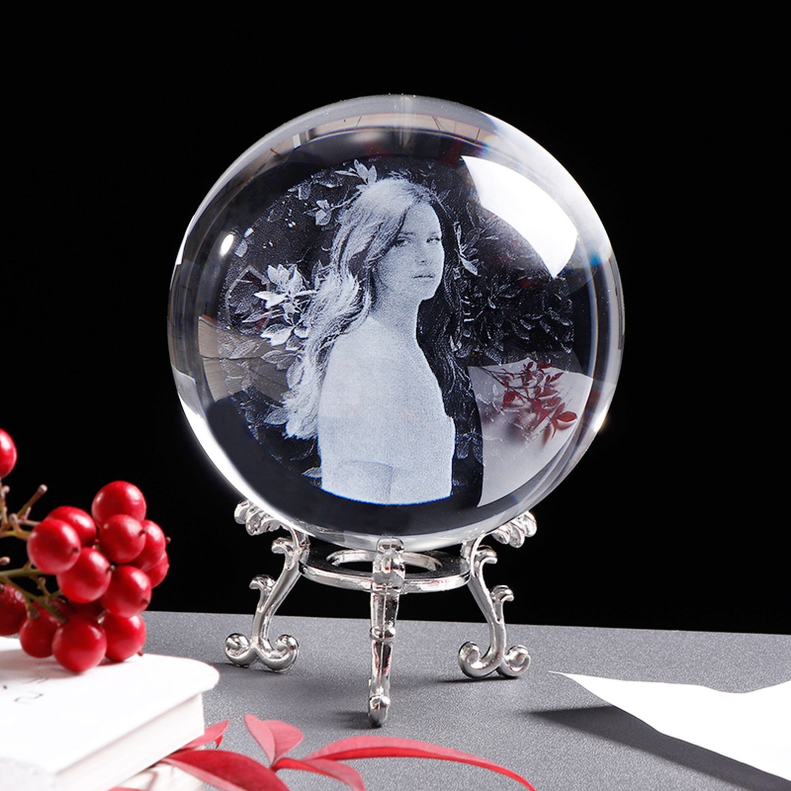Custom 3D Photo Crystal Ball Personalized Photo Crystal - Etsy