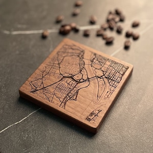 Map Coasters, Custom Map Coasters, Square Map Coasters, Gift Ideas, Map ...