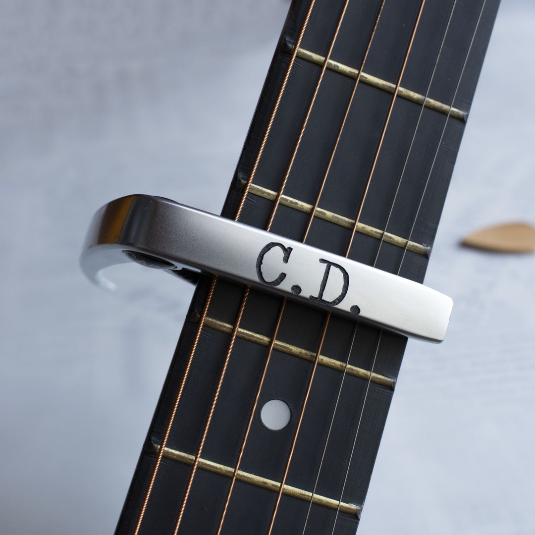 Personalized Silver Metal Guitar Capo, Custom Engraved Pick - Etsy