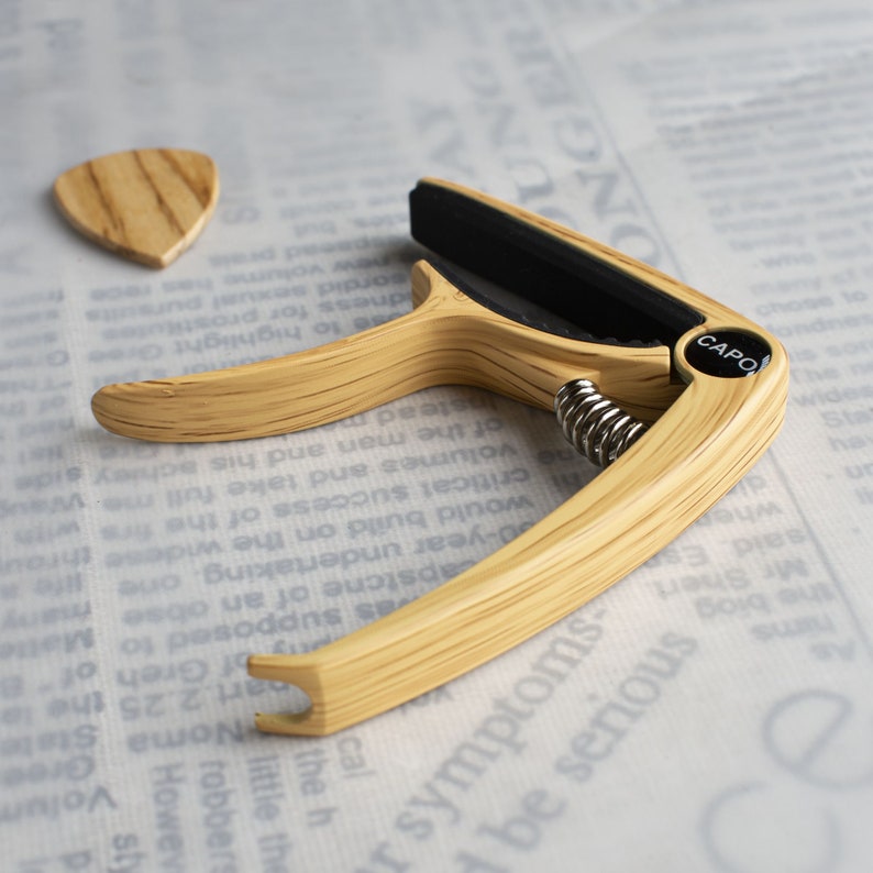 Personalized Wood Grain Guitar Capo, Engraved Pick, Musician Gift - Etsy