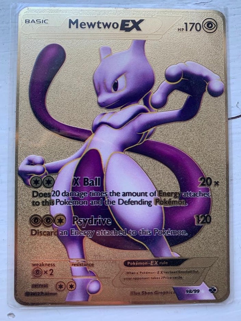 Mewtwo Ex Pokemon Custom Metal Card - Etsy