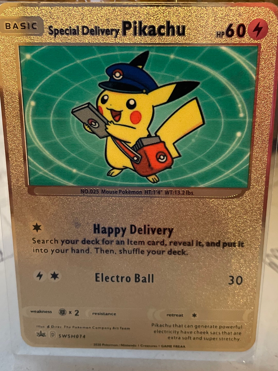 Pikachu Special Delivery Pokemon Custom Metal Card Christmas - Etsy