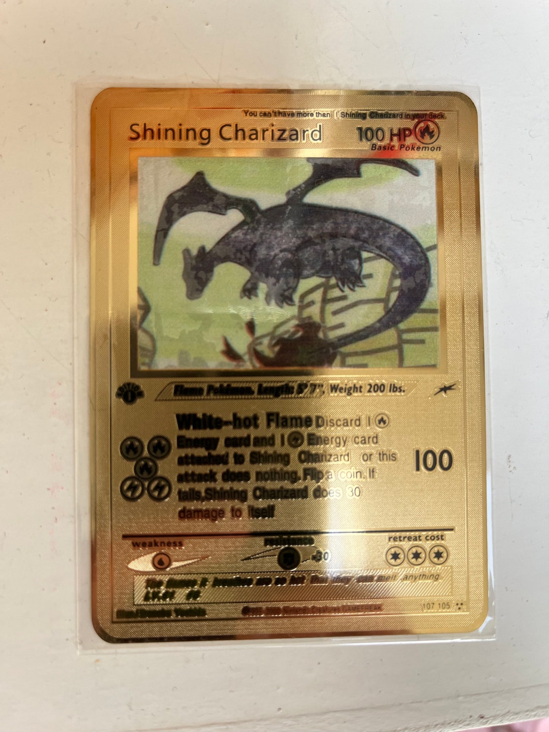 Shining Charizard Pokemon Custom Metal Card/gift/collector/christmas - Etsy