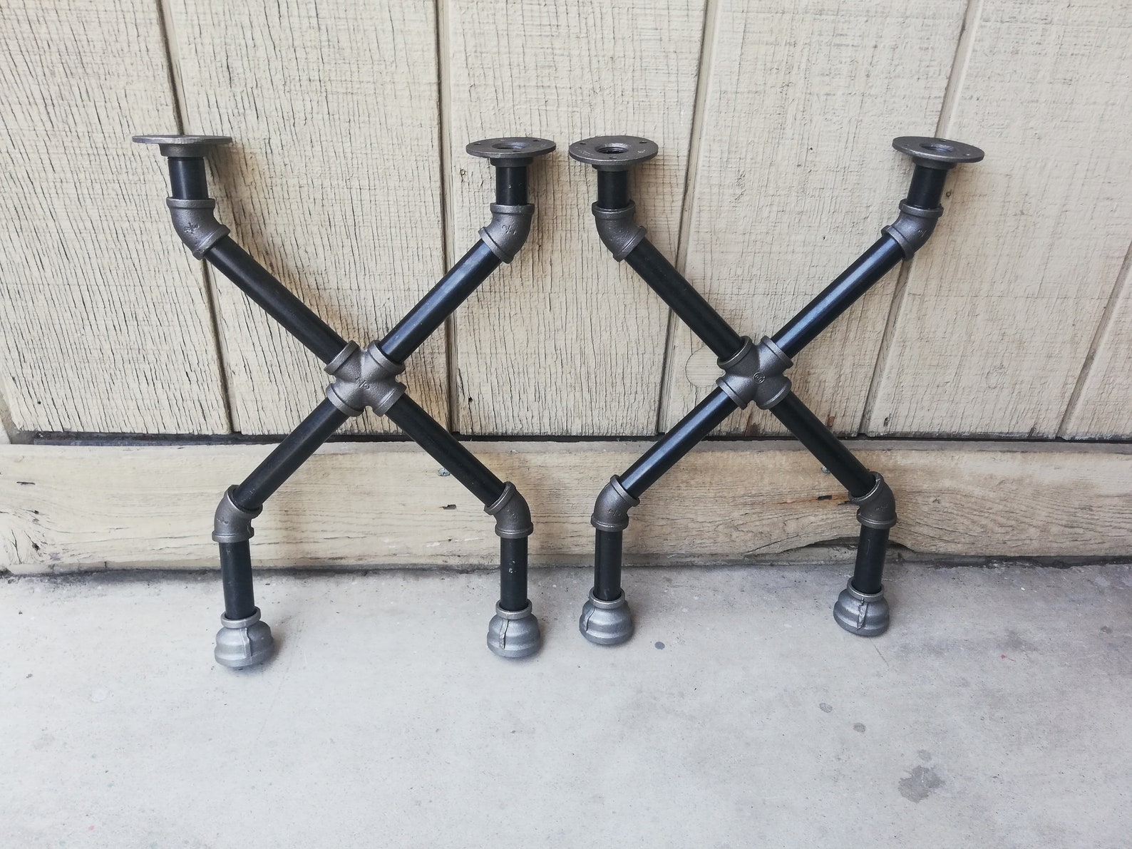 X Pipe Table Legs Rustic Design Industrial Pipe Legs | Etsy
