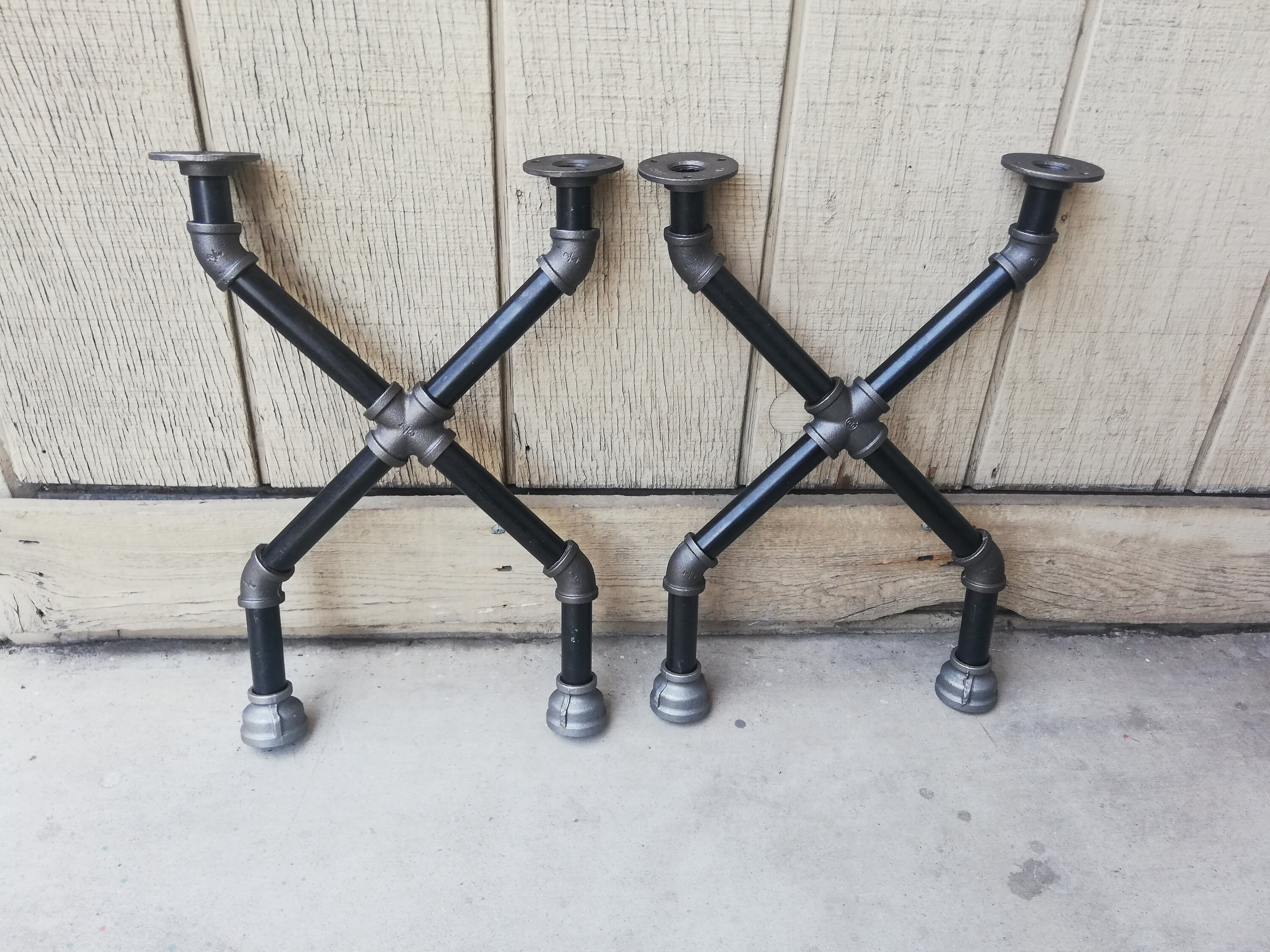 X Pipe Table Legs Rustic Design Industrial Pipe Legs | Etsy