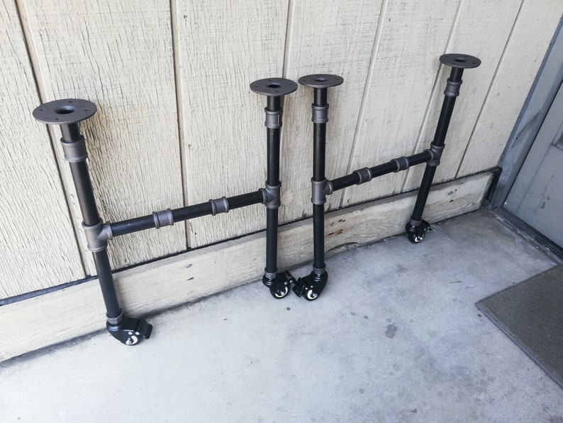 Legs With Wheels and 4 Brakesrustic Table Legs With Wheels | Etsy