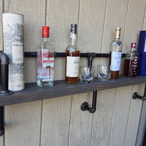 Industrial Black Pipe Drink/bar With 3 Support Brackets,handmade Drinks ...