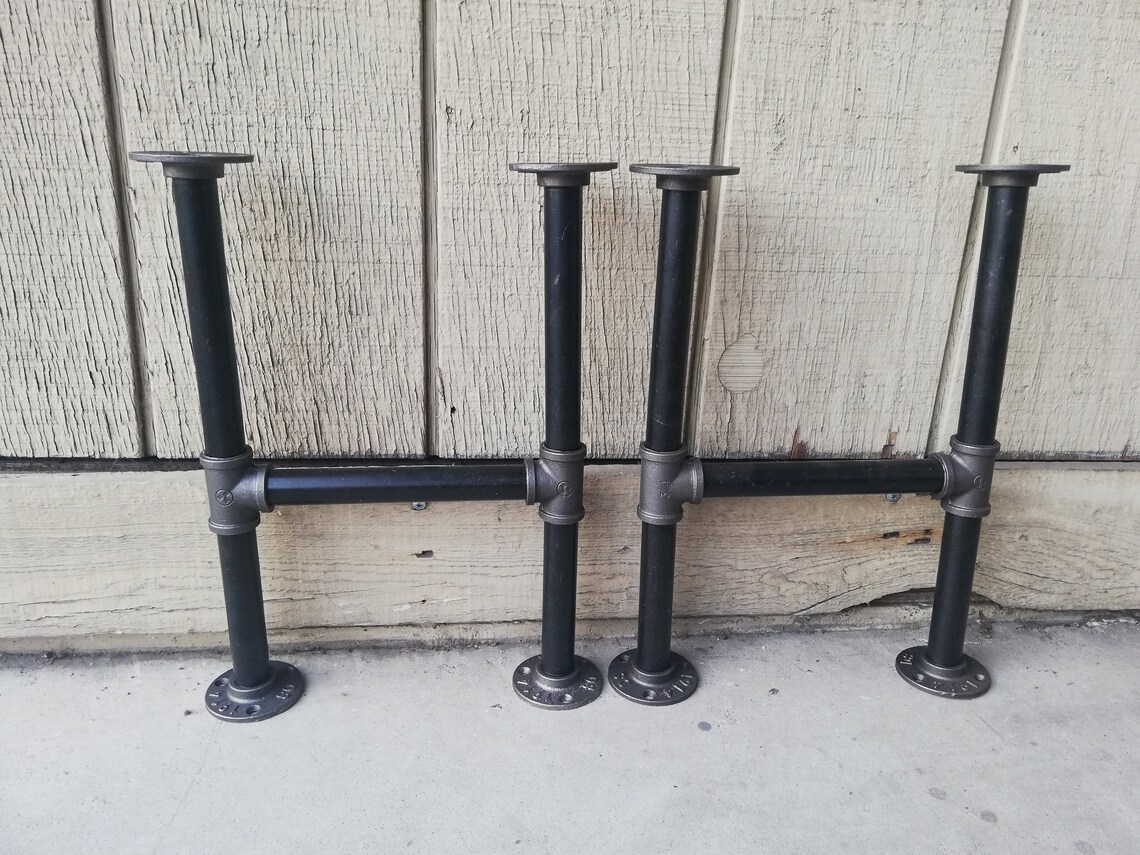 Black Industrial Pipe Table Legs,rustic Pipe Legs, Vintage Steel Table ...
