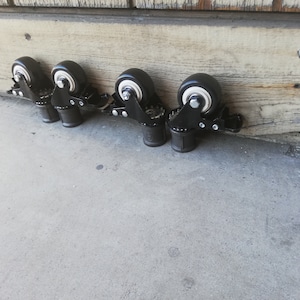 Set of 4 Wheels With a Diameter of 2" Designed for Pipes 1" With Swivel ...