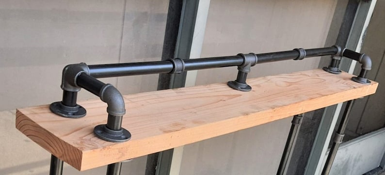 Industrial Black Pipe Drink/bar Rail With Support Brackets, Top Drink ...