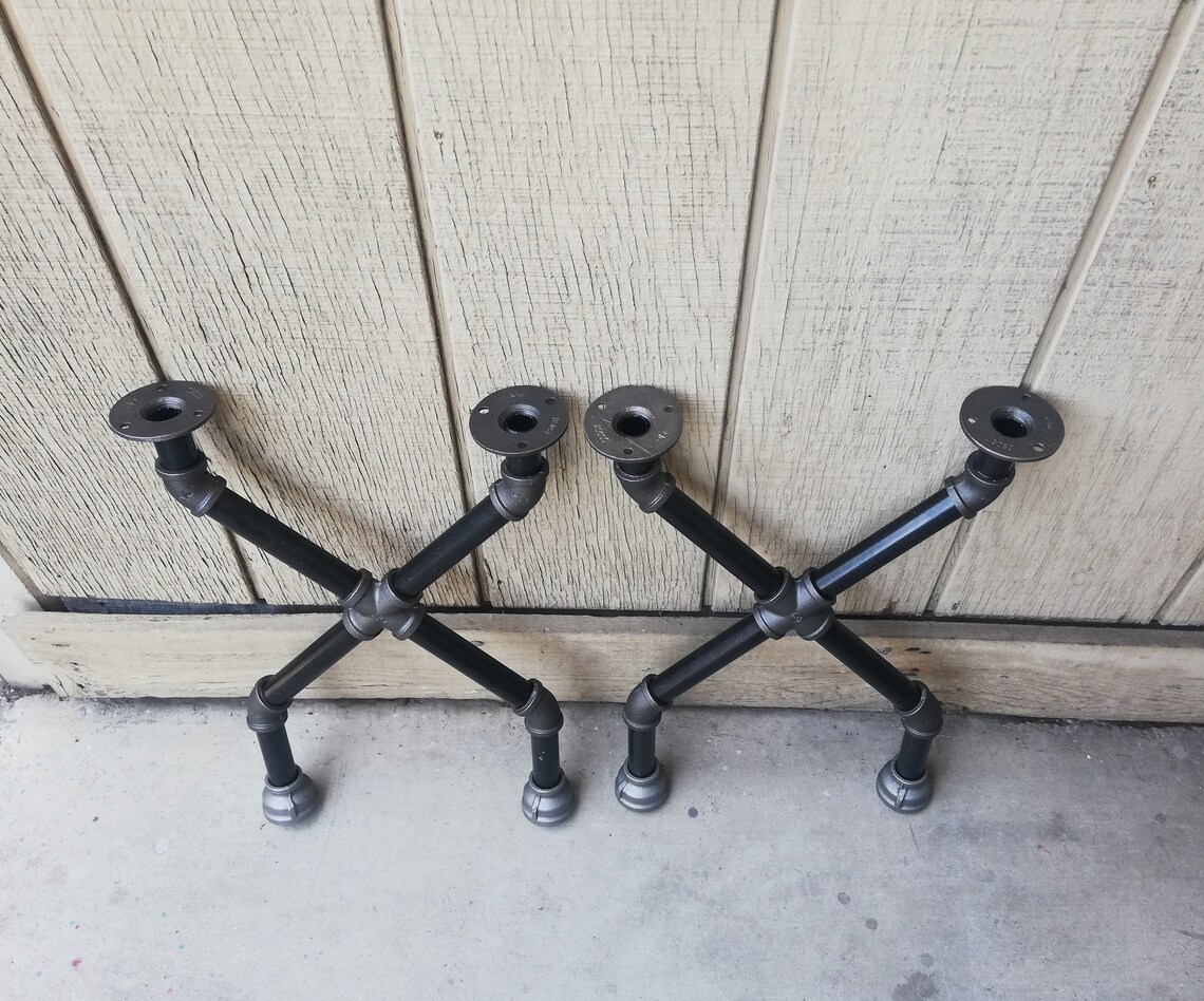 X Pipe Table Legs Rustic Design Industrial Pipe Legs | Etsy