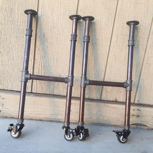 Vintage Table Legs With Wheels and 4 Brakesvintage Dinning - Etsy