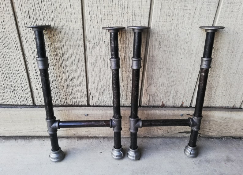 Rustic Black Iron Pipe Table Legs, Industrial DIY Furniture - Etsy