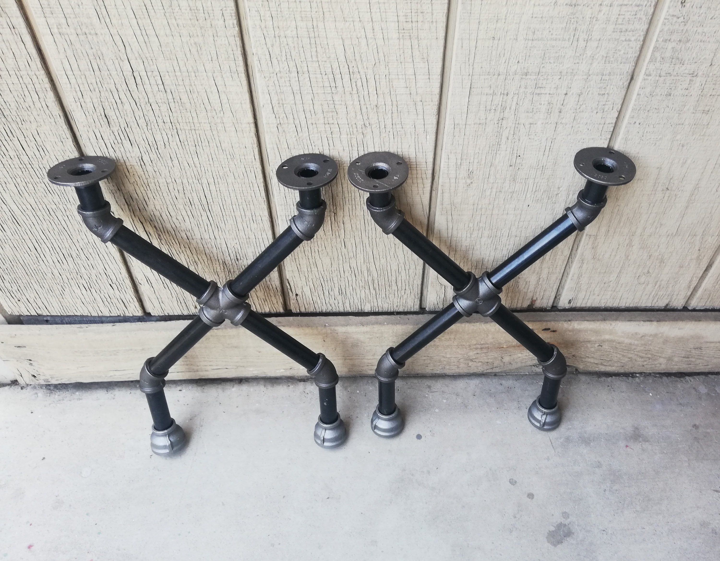 X Pipe Table Legs Rustic Design Industrial Pipe Legs | Etsy