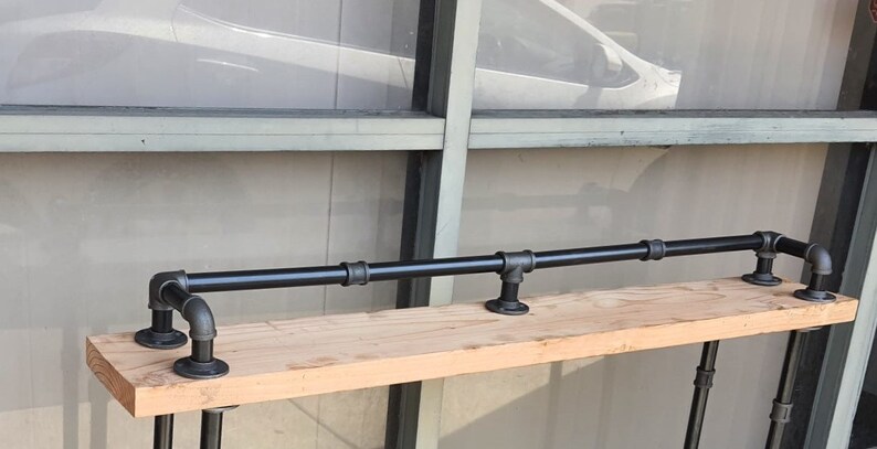 Industrial Black Pipe Drink/bar Rail With Support Brackets, Top Drink ...