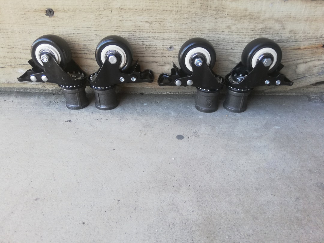 Set of 4 Wheels With a Diameter of 2" Designed for Pipes 1" With Swivel ...