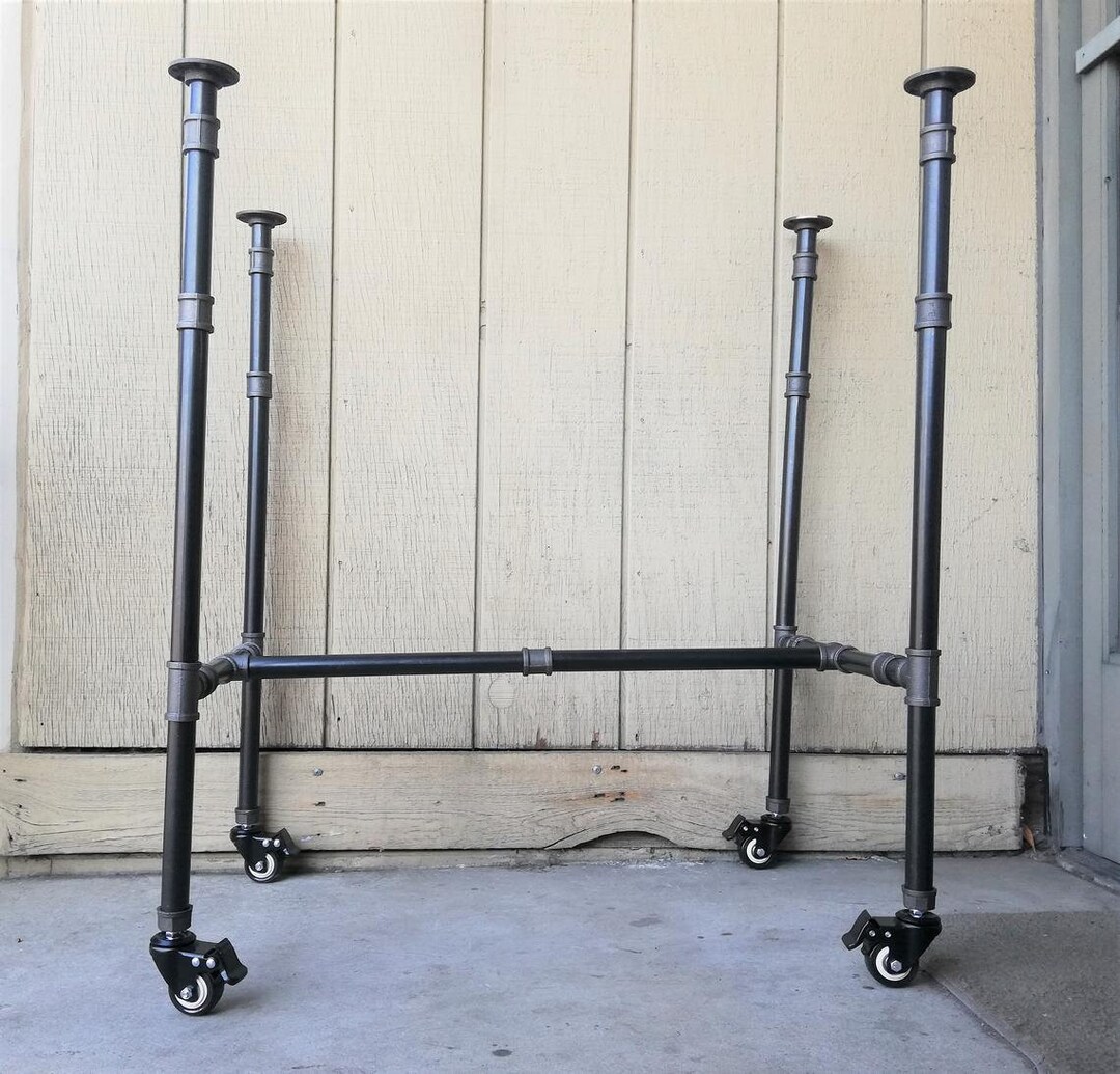 Metal Table Legs 34h X 20 W X 40l Crossbar With 4 Wheels and 4 Locking ...