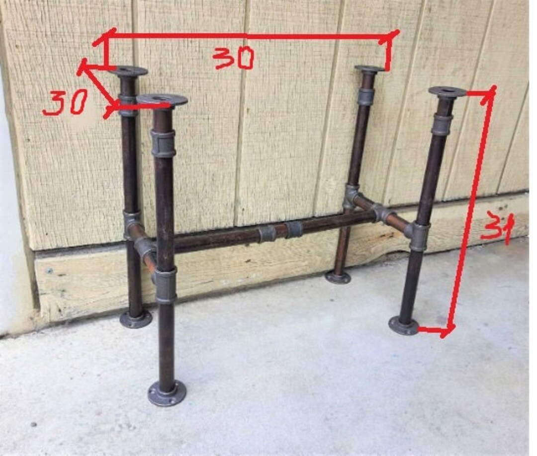 Vintage Table Legs 31 High X 30 Wide With Stabilizing Support Crossbar ...