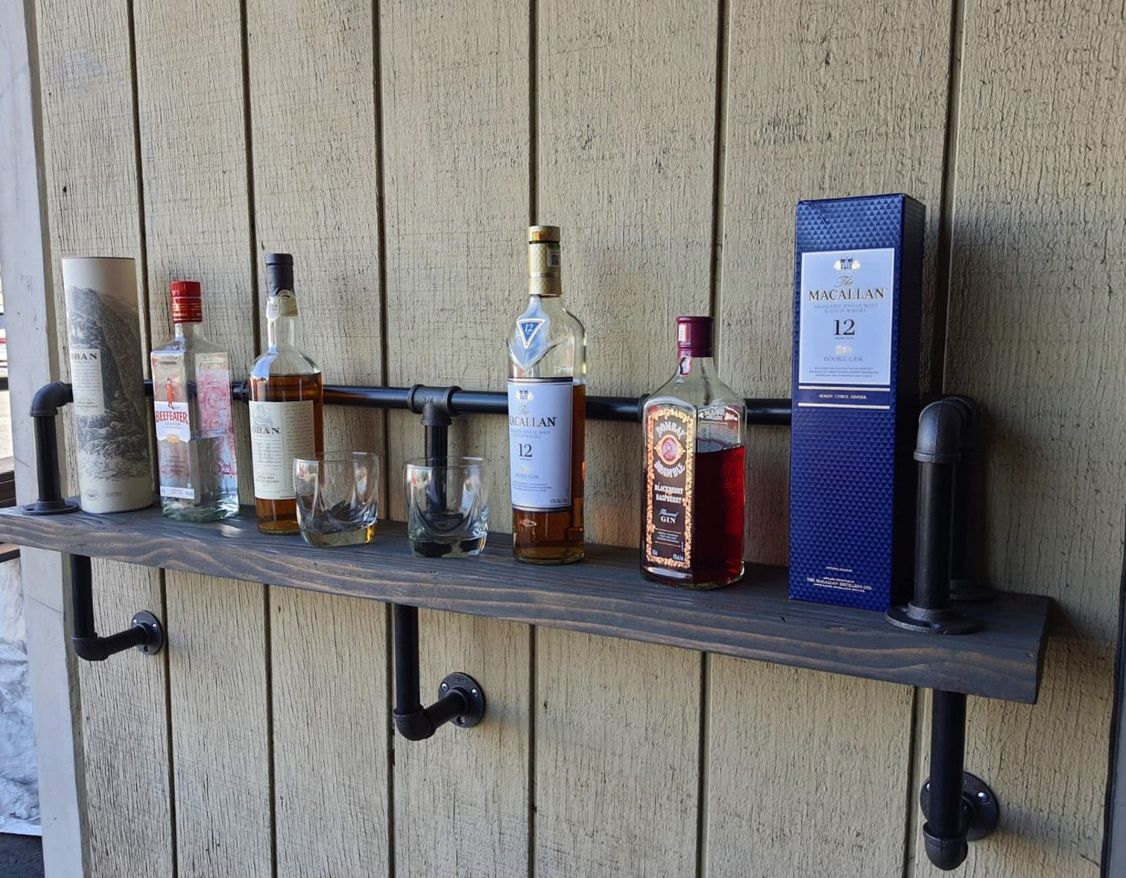 Industrial Black Pipe Drink/bar With 3 Support - Etsy